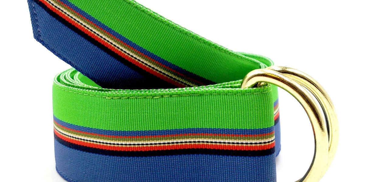 FH Wadsworth Blue Fish D-ring ribbon belt