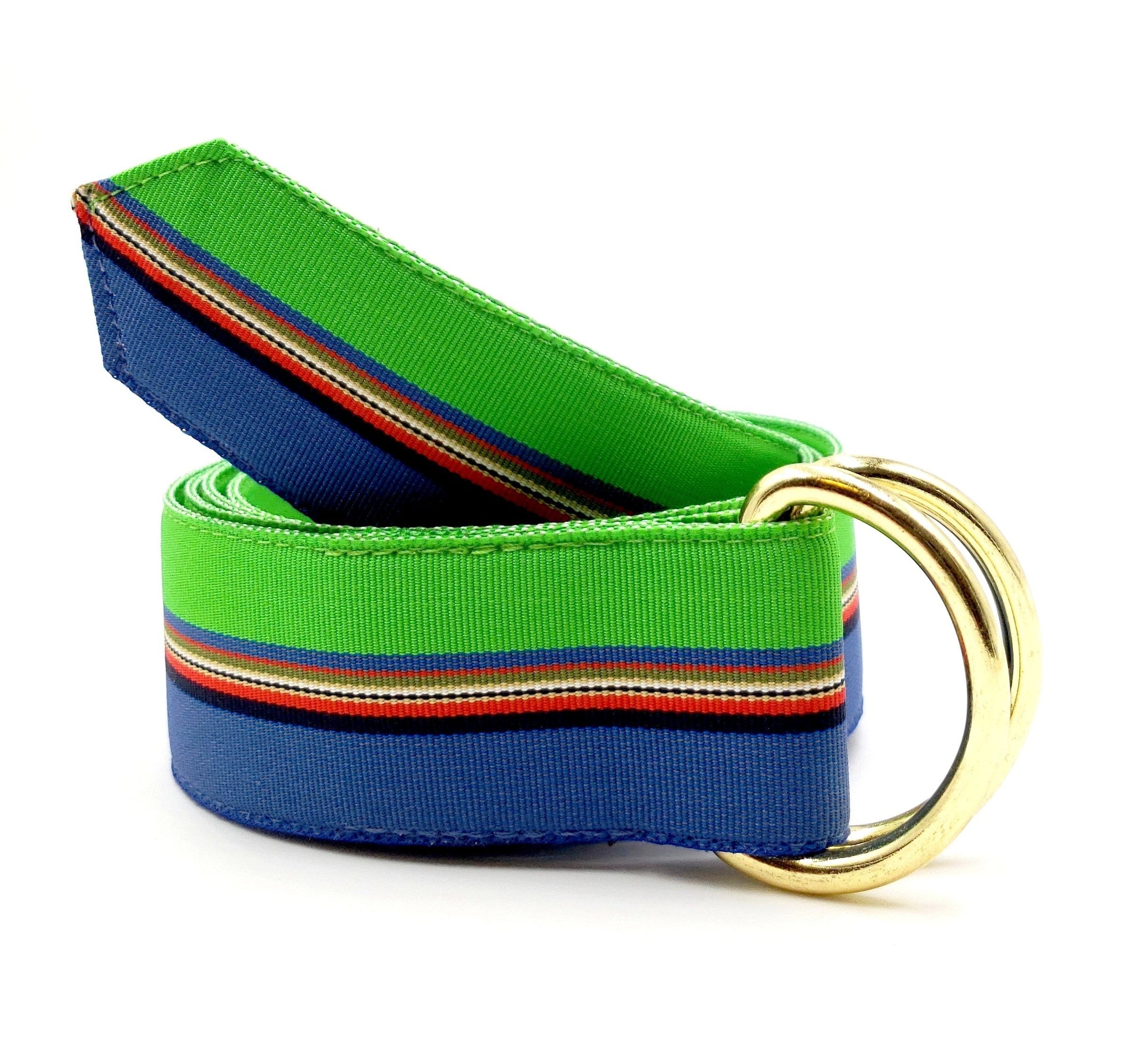 FH Wadsworth Blue Fish D-ring ribbon belt