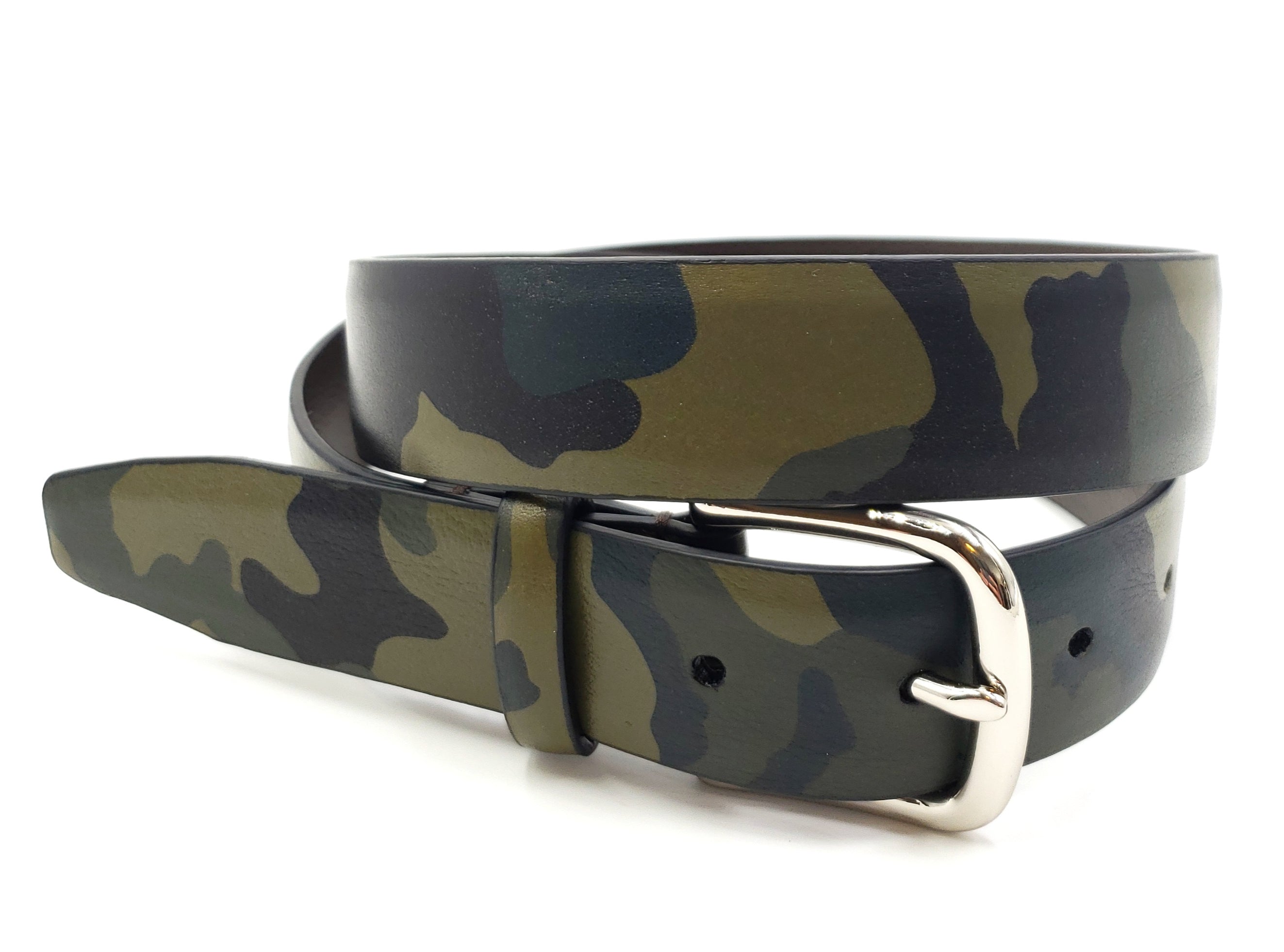 Green Leather Camouflage Print Belt – FH Wadsworth